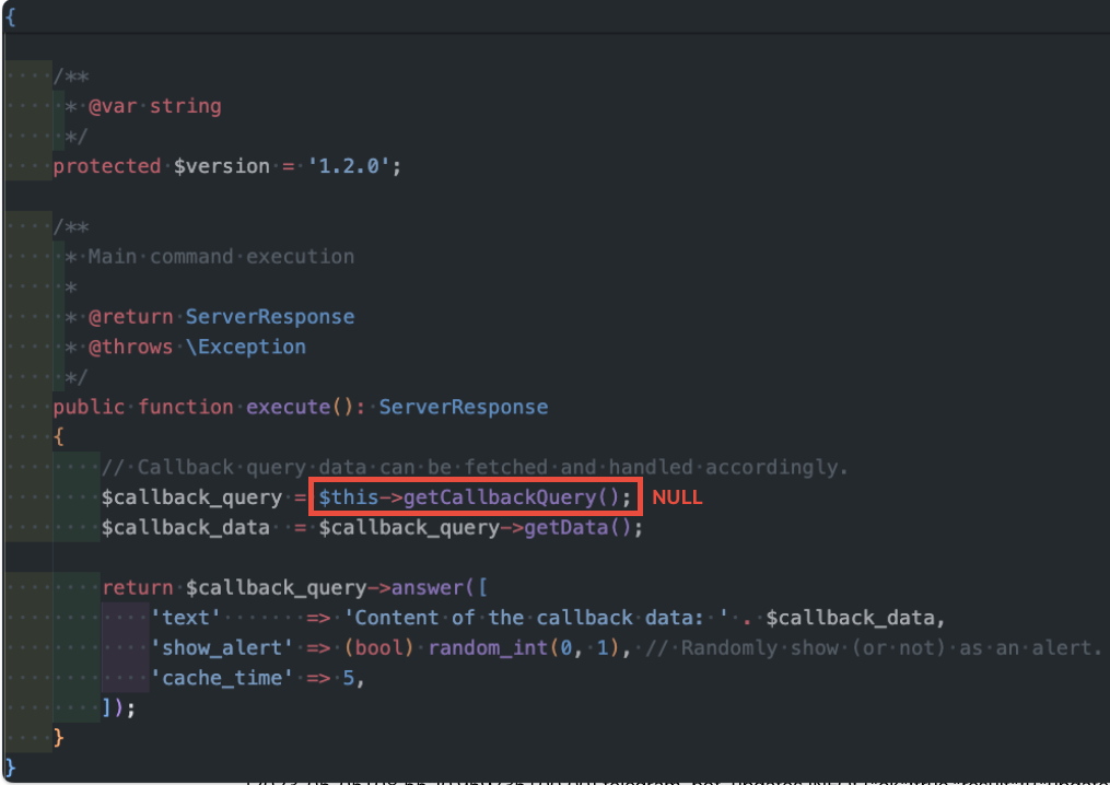 Inlinekeyboard Example Is Not Work Callbackquery Is Null · Issue 1393 · Php Telegram Bot 0930