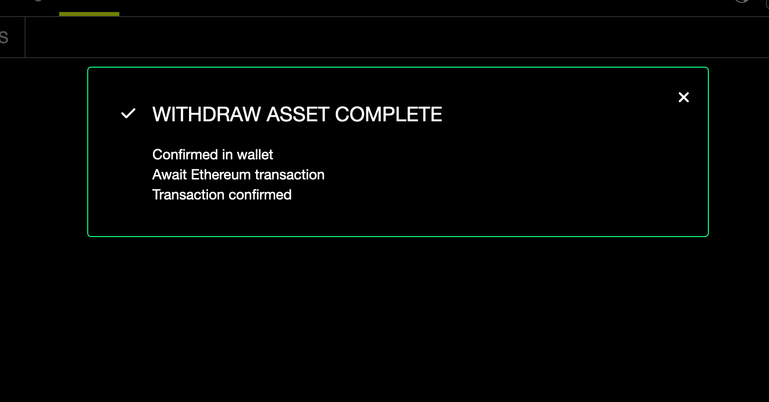 View Completed Withdraw And Faucet On Etherscan · Issue 1405 · Vegaprotocolfrontend Monorepo