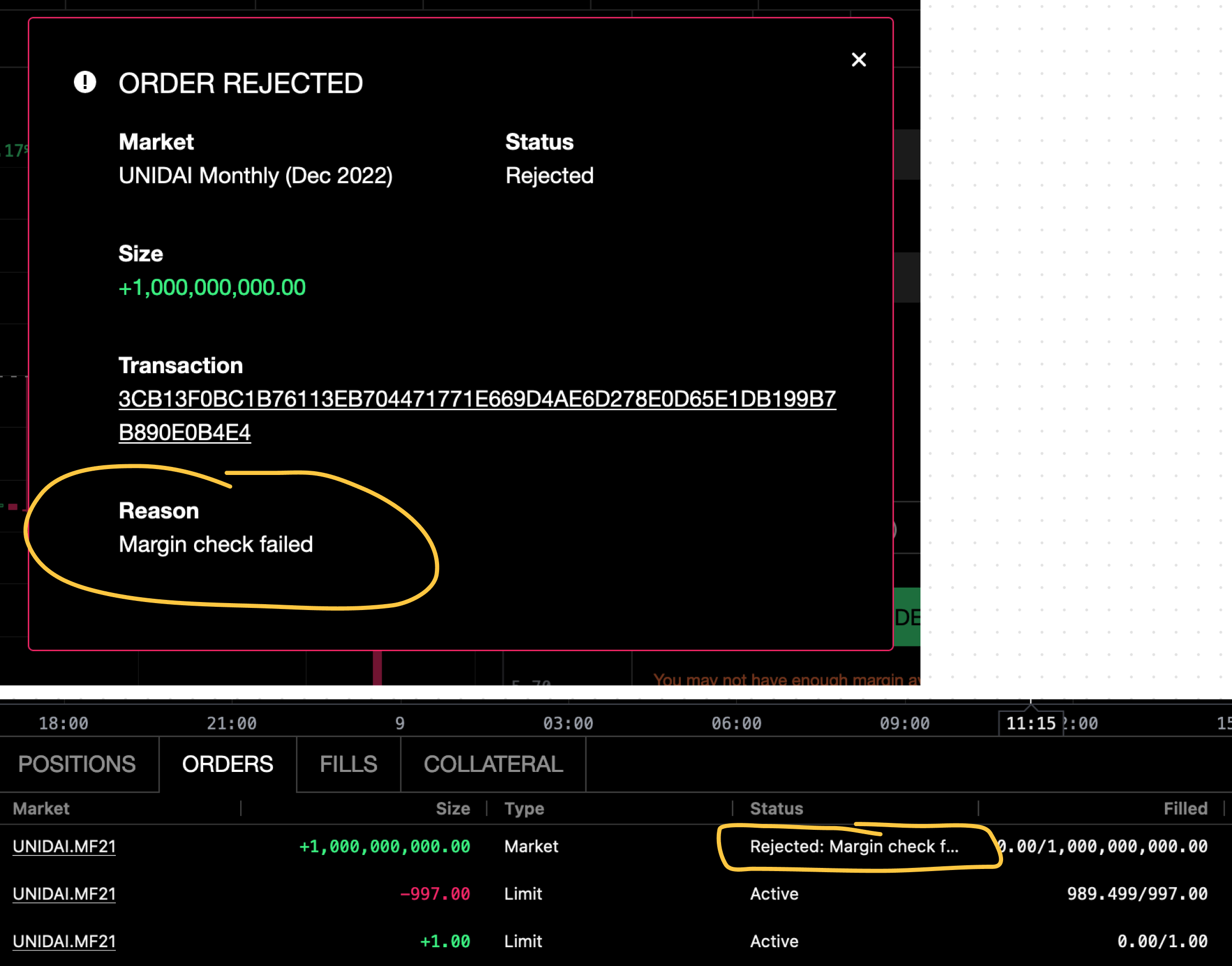 Tell Me If My Order Was Not Fully Filled Due To Self Trading Rule · Issue 2553 · Vegaprotocol 