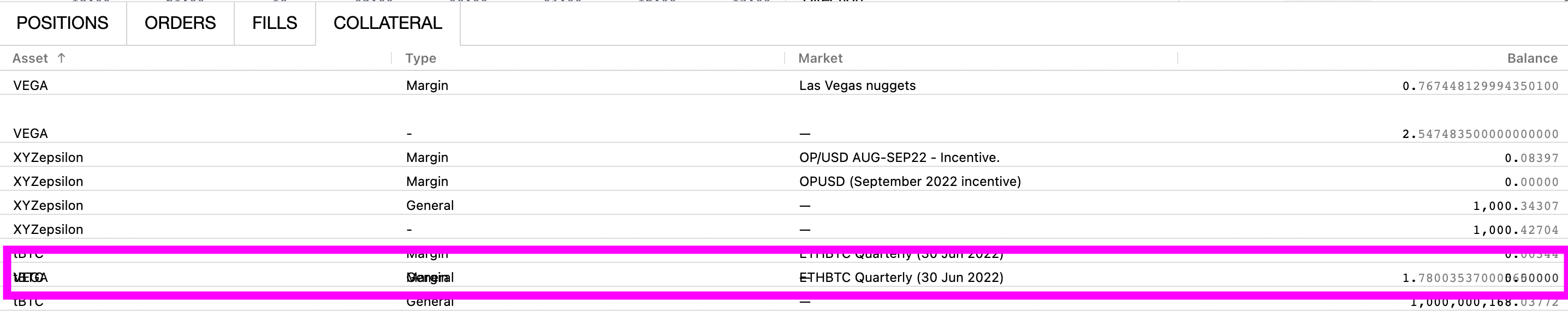 Bug: collateral table overlapping rows · Issue #1366 · vegaprotocol/frontend-monorepo · GitHub