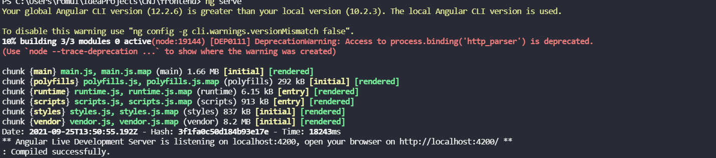 [2 1 1] Node 11737 [dep0131] Deprecationwarning The Legacy Parser Is Deprecated · Issue