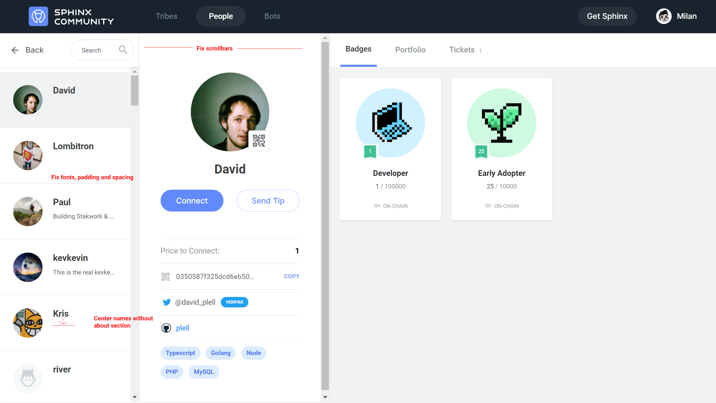 People list on the left side · Issue #201 · stakwork/sphinx-tribes · GitHub