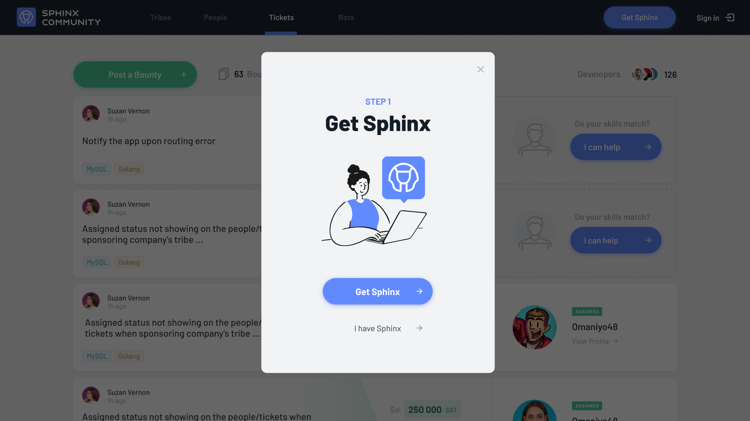 Sphinx Bounties [Part 3] - Onboarding [Desktop] · Issue #300 · stakwork/sphinx-tribes · GitHub