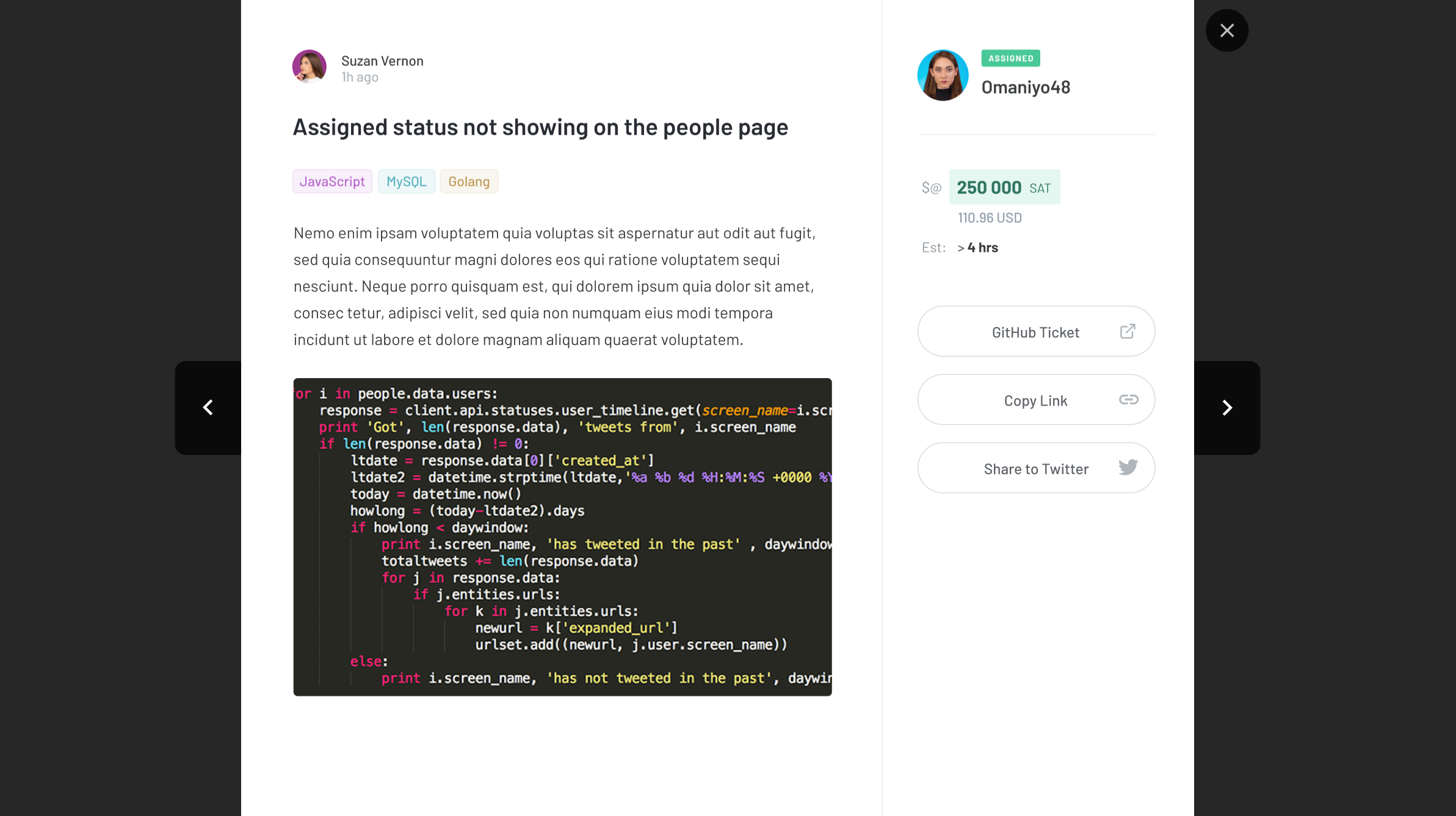 Sphinx Bounties [Part 5] - Details page [Desktop] · Issue #311 · stakwork/sphinx-tribes · GitHub