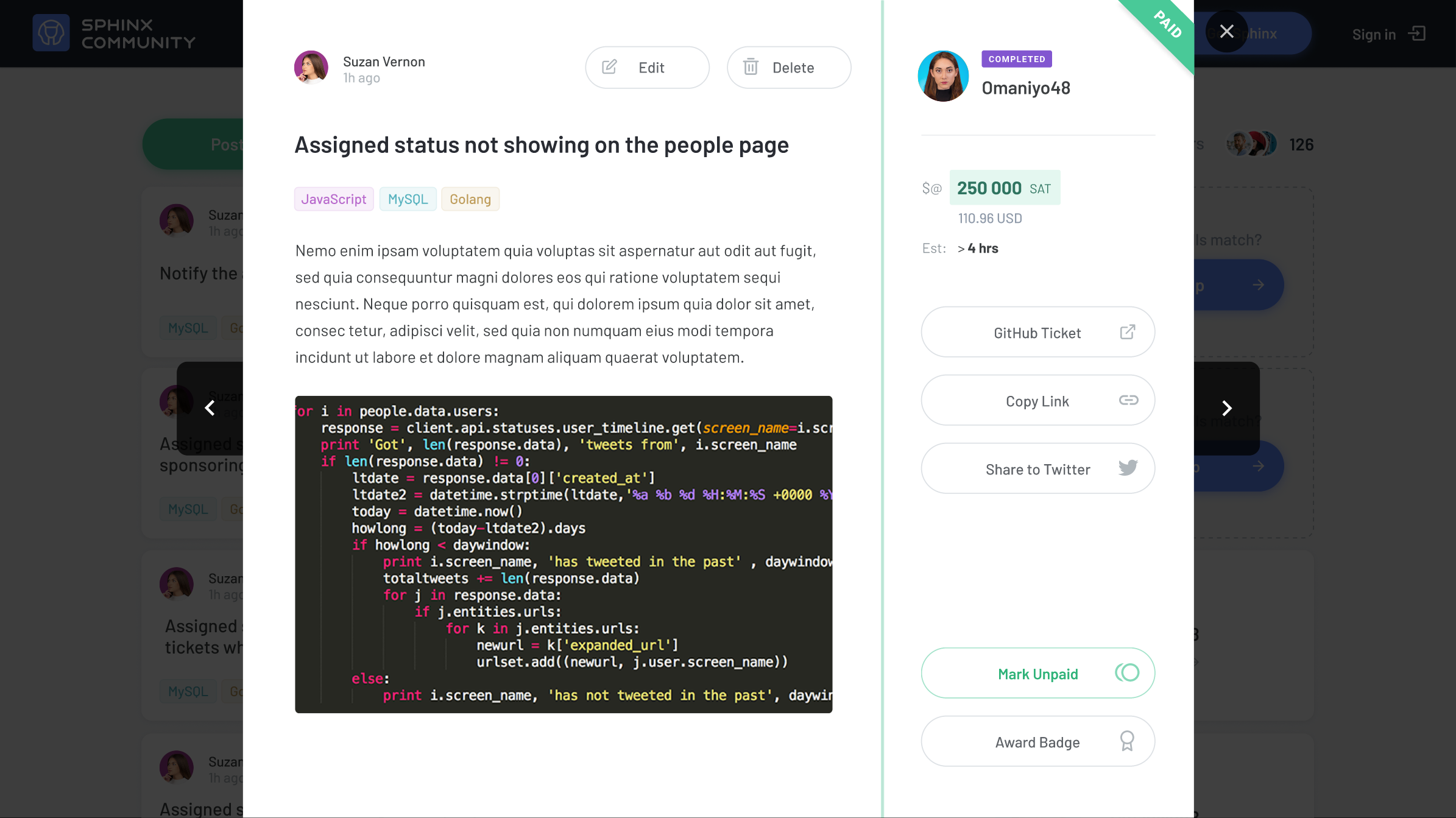 Sphinx Bounties [Part 5] - Details page [Desktop] · Issue #311 · stakwork/sphinx-tribes · GitHub