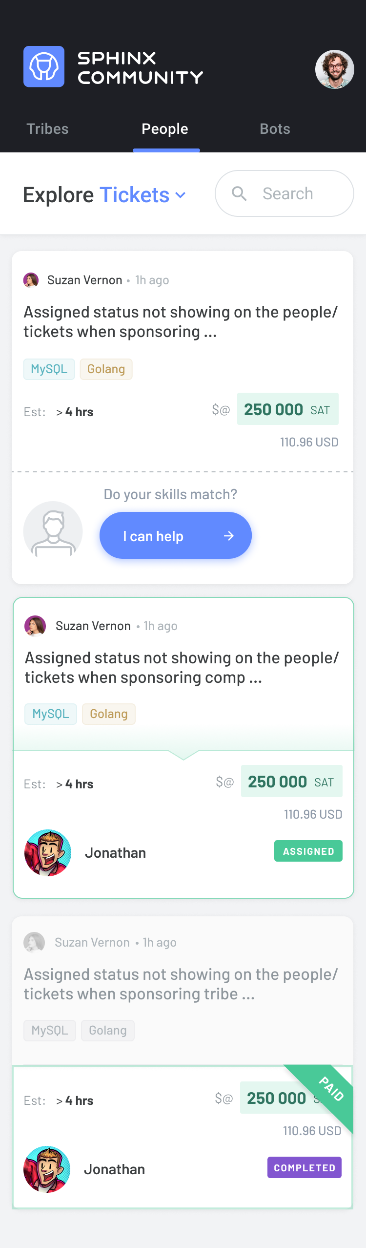 Bounty Ticket Responsive And Mobile Version · Issue 358 · Stakwork Sphinx Tribes · Github
