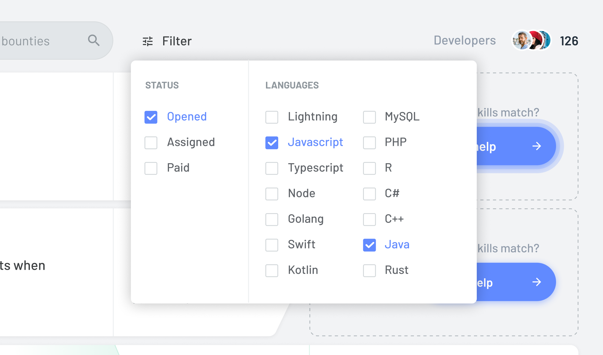 Bounty Filter · Issue 357 · Stakwork Sphinx Tribes · Github