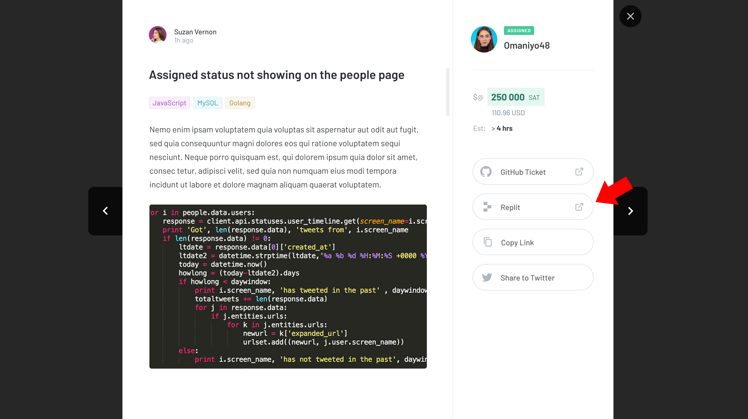 Replit link display · Issue #380 · stakwork/sphinx-tribes · GitHub