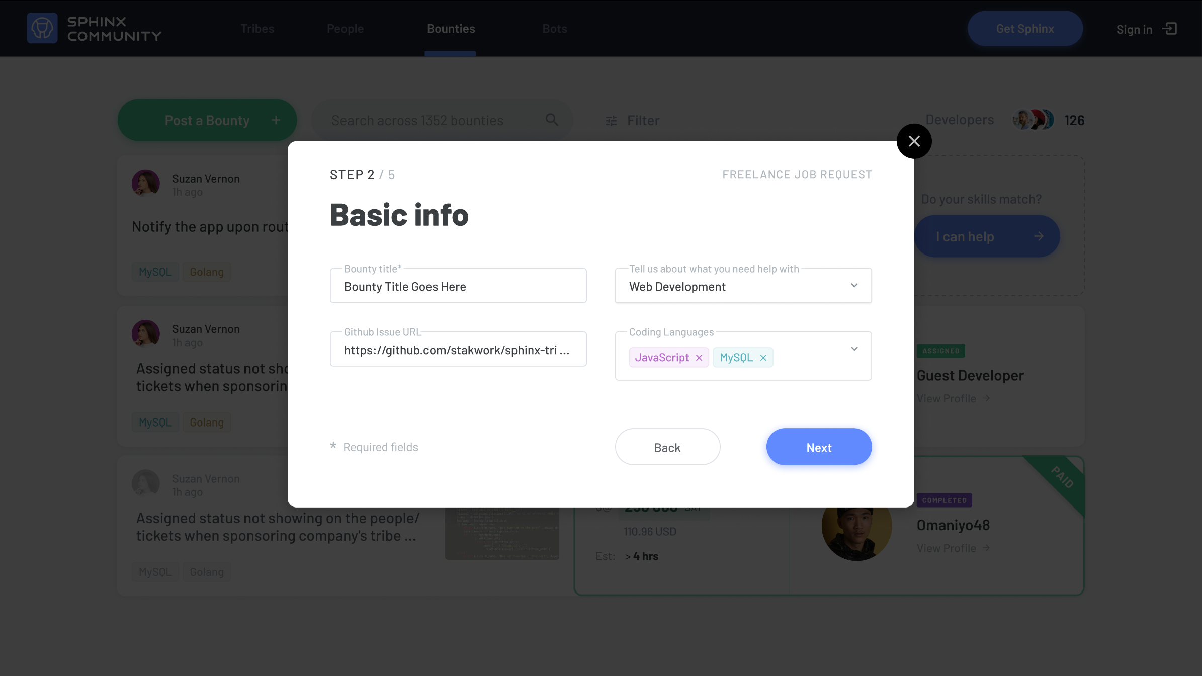 Sphinx Bounties - Updated Bounty Creation Wizard · Issue #393 · stakwork/sphinx-tribes · GitHub