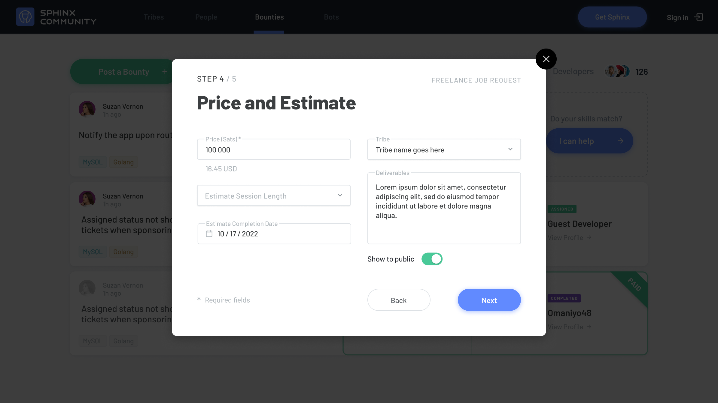 Sphinx Bounties - Updated Bounty Creation Wizard · Issue #393 · stakwork/sphinx-tribes · GitHub