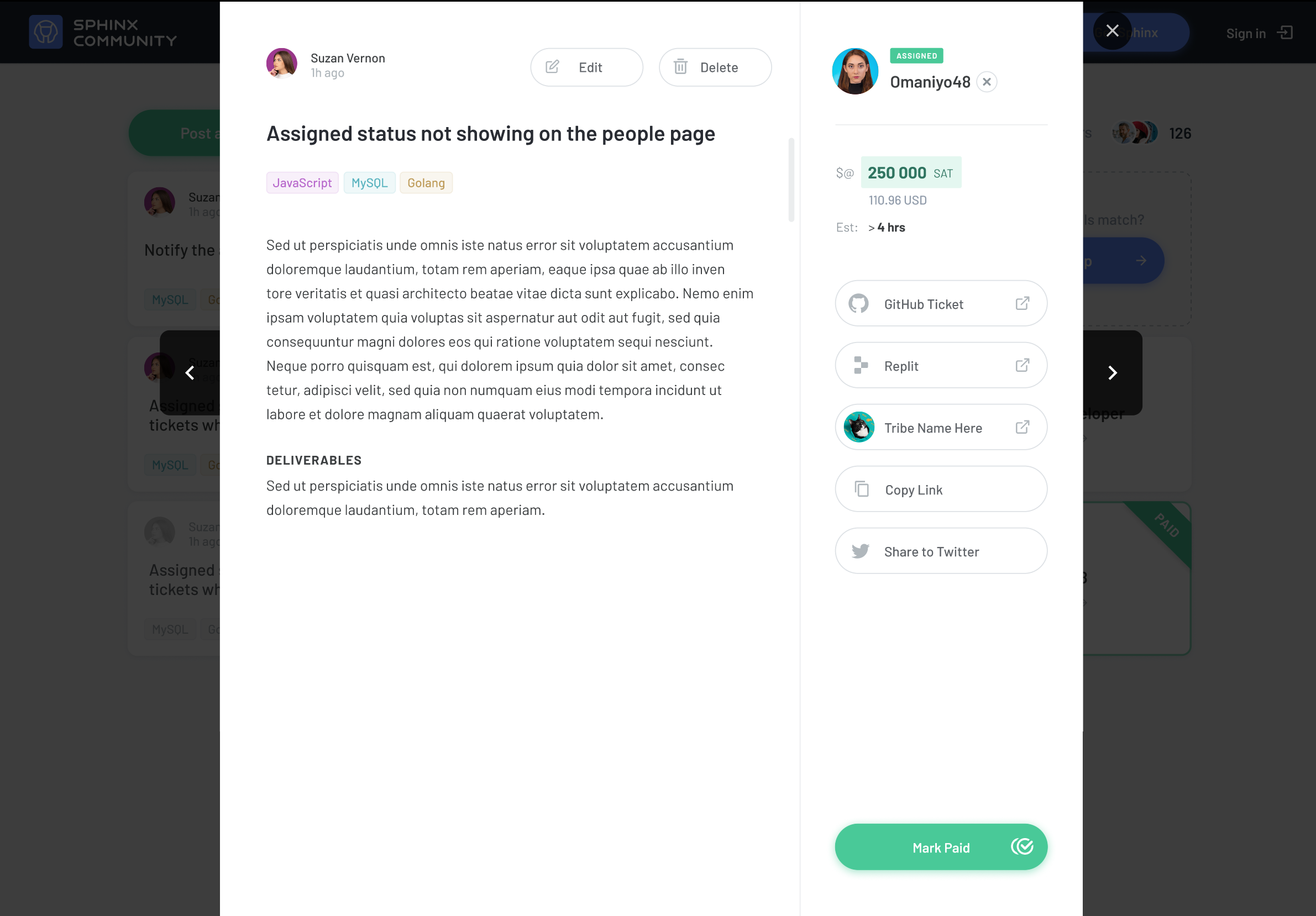 Sphinx Bounties [Part 5] - Details page [Desktop] · Issue #311 · stakwork/sphinx-tribes · GitHub