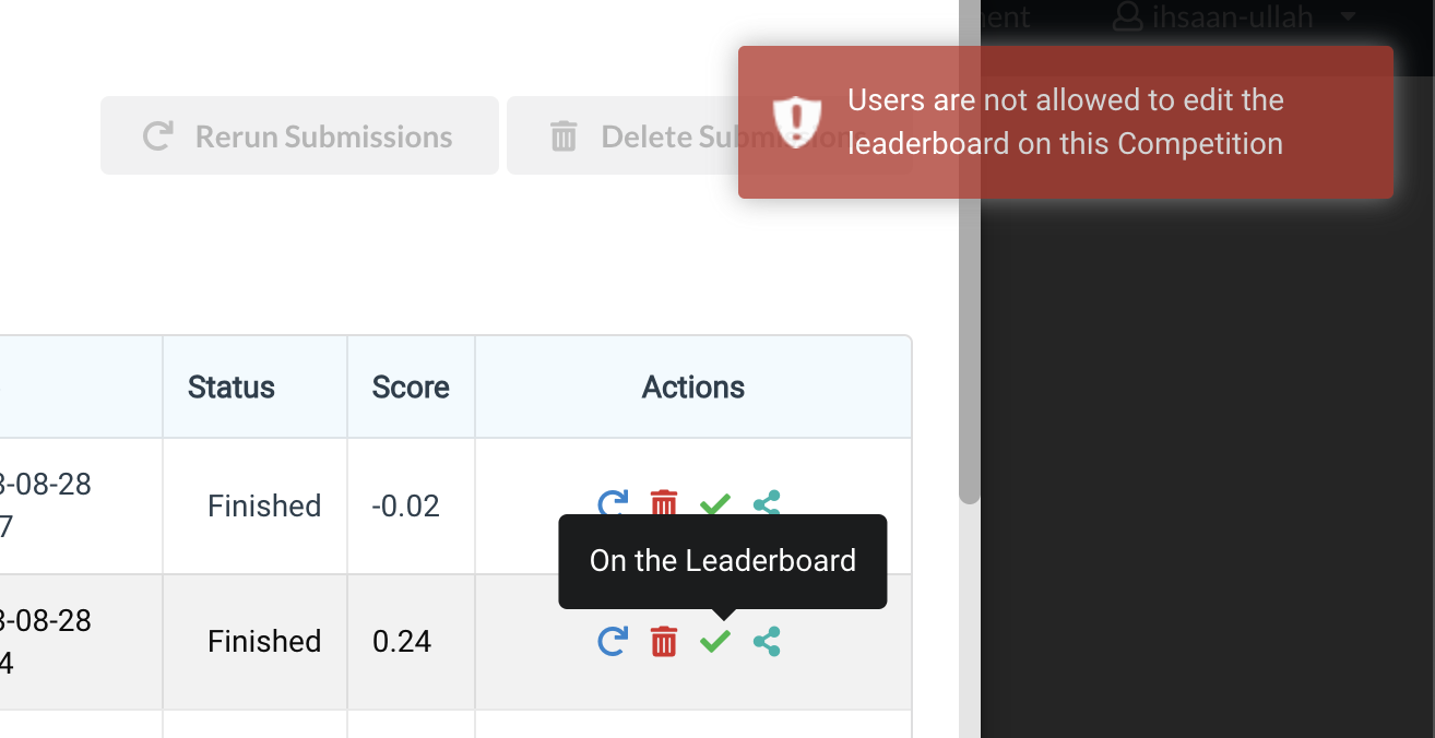 Remove submission from leaderboad · Issue #1125 · codalab/codabench · GitHub
