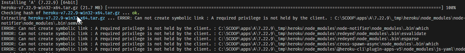 heroku-cli needs admin permission · Issue #2013 · ScoopInstaller/Extras ...