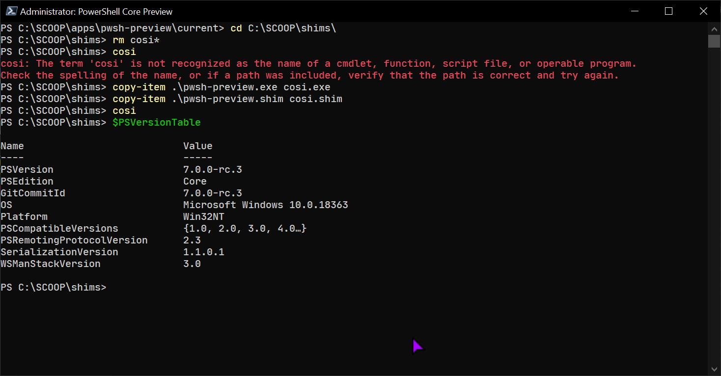 scoop shim doesn't pick environment powershell · Issue #3863 · ScoopInstaller/Scoop · GitHub