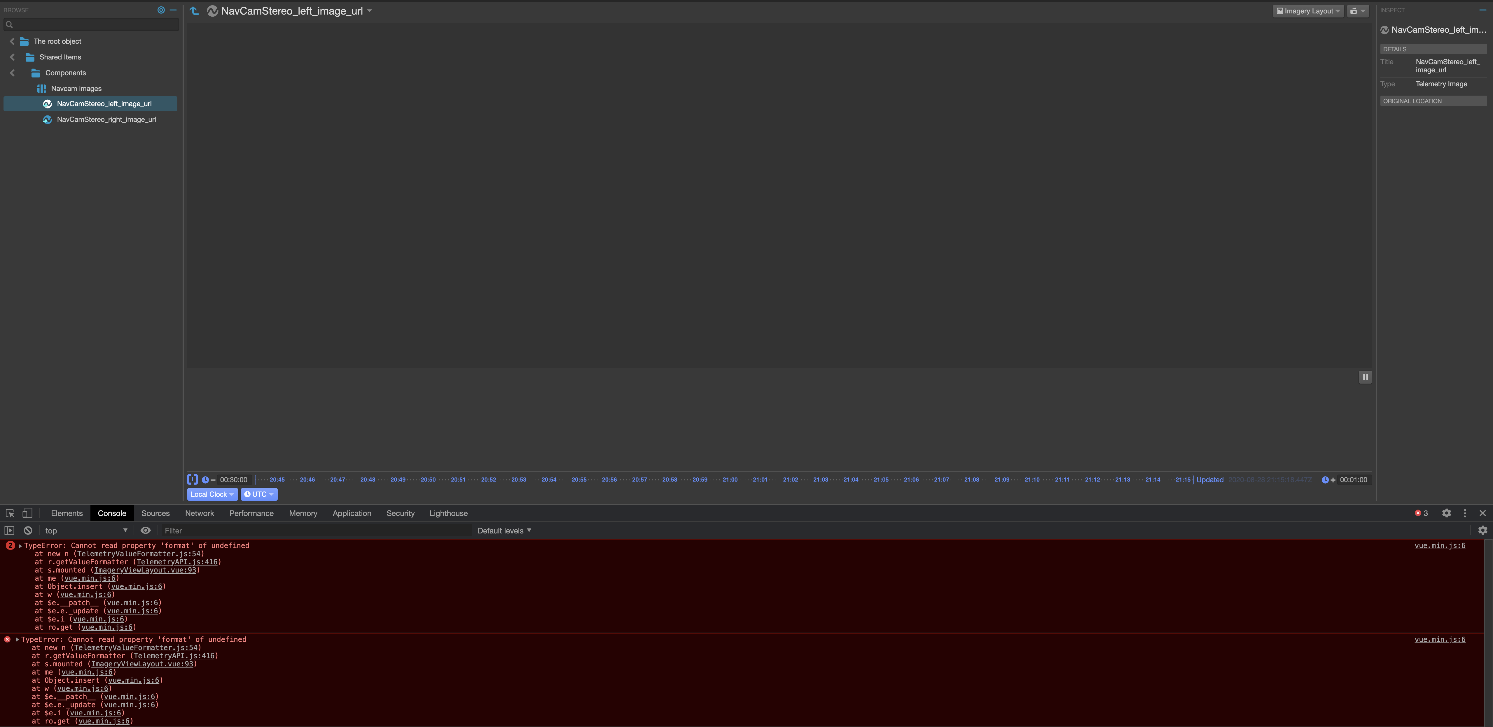 [Telemetry Formatter] Viewing imagery throws formatter errors · Issue #3339 · nasa/openmct · GitHub