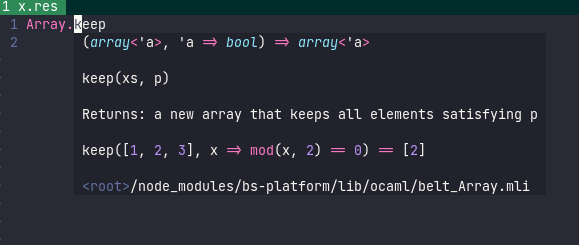 Convert belt comment doc examples to rescript syntax · Issue #4872 · rescript-lang/rescript · GitHub