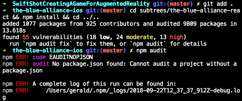 No package.json found: Cannot audit a project without a package.json · Issue #226 · the-blue ...