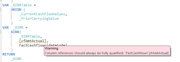 False positive warning: Column references should always be fully ...
