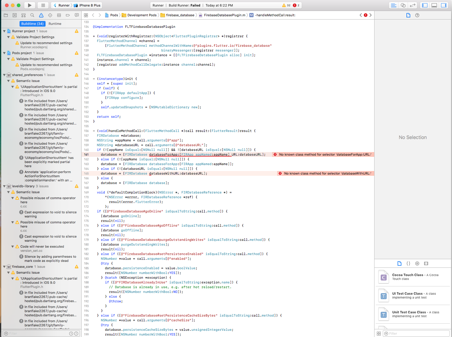Firebase ios - no known class method for selector 'databaseWithURL:' · Issue #14320 · flutter ...