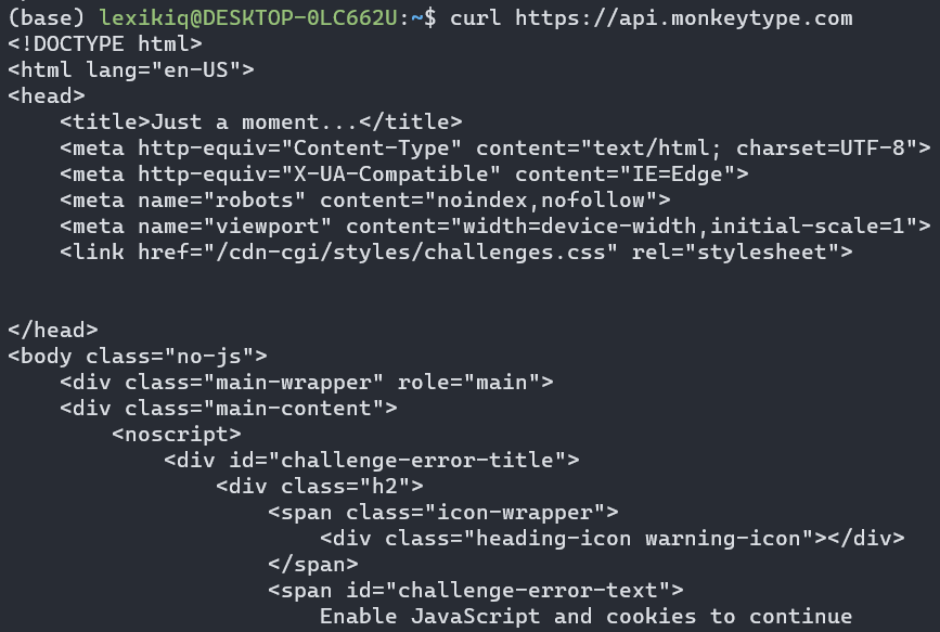 API requests blocked by Cloudflare · Issue #4254 · monkeytypegame/monkeytype · GitHub