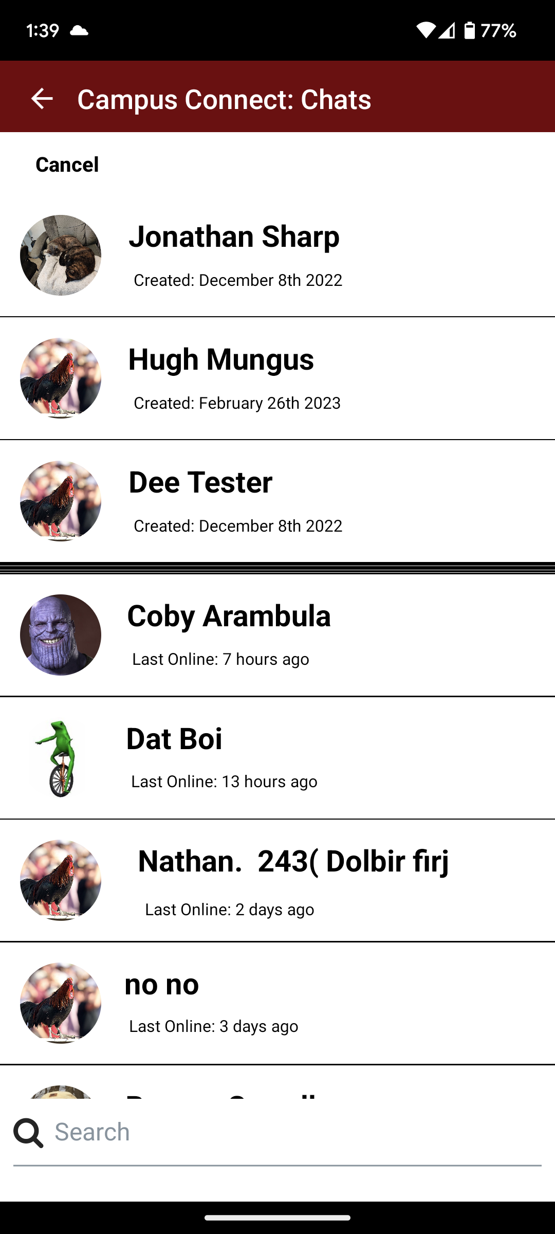 Visual bug on chat search · Issue #248 · SCCapstone/CampusConnect · GitHub