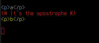 An apostrophe inside a comment breaks syntax highlighting · Issue #26 · paradoxxxzero/jinja2 ...