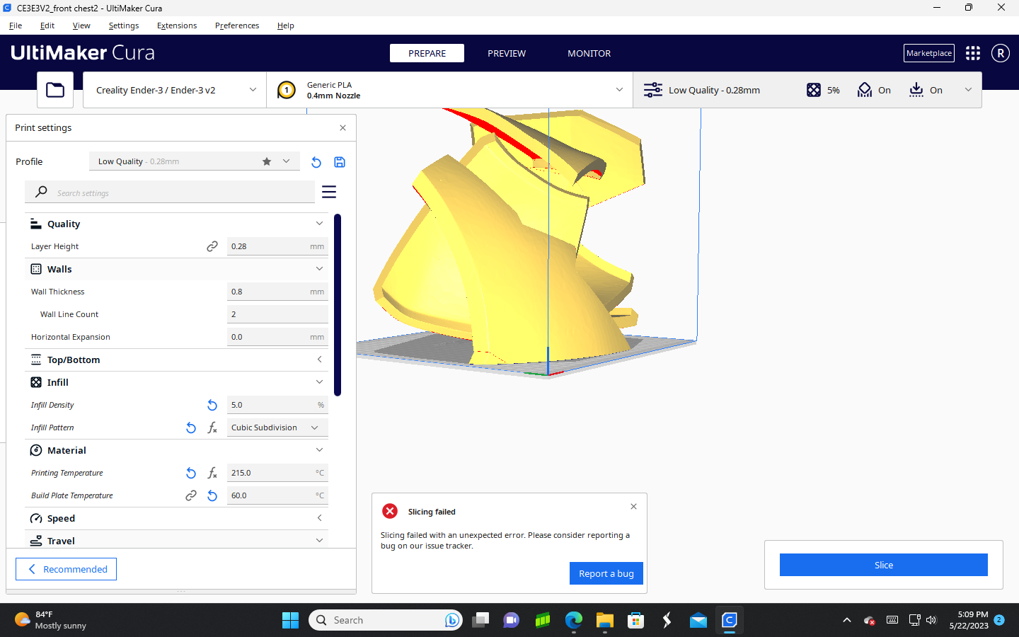 Will not slice · Issue #15586 · Ultimaker/Cura · GitHub