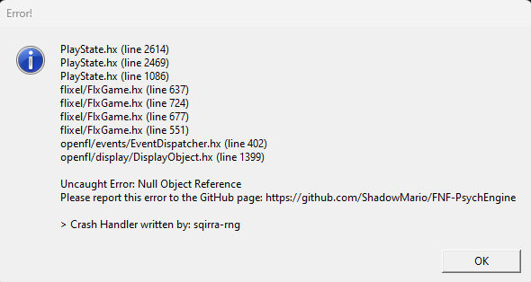 Null Object Reference For The Stage · Issue 12373 · Shadowmariofnf Psychengine · Github