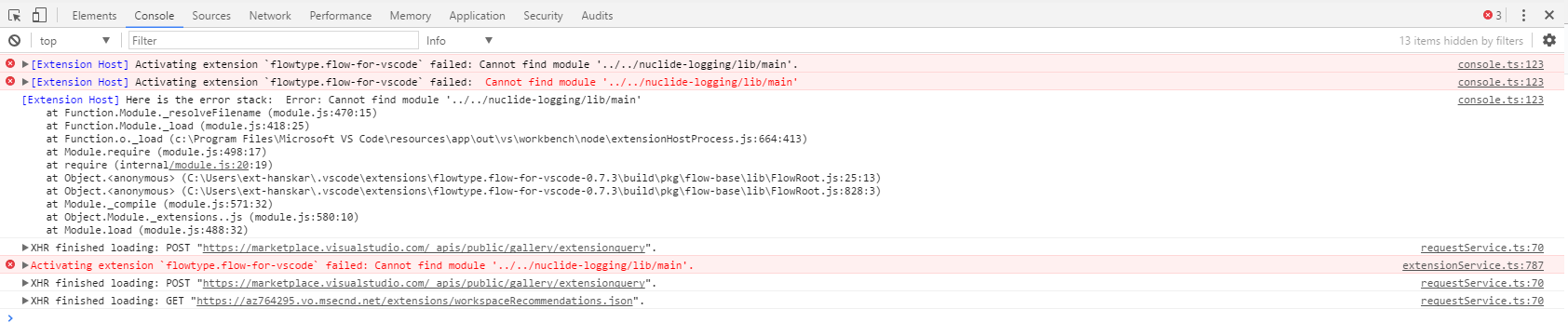 Error loading extension: Cannot find module '../../nuclide-logging/lib/main' · Issue #208 · flow ...