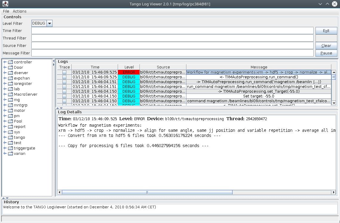 logViewer does not report all logs when launched from Astor · Issue #2 · tango-controls ...