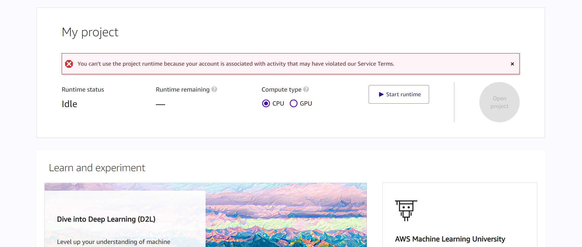 Account banned for no reason · Issue #130 · aws/studio-lab-examples ...