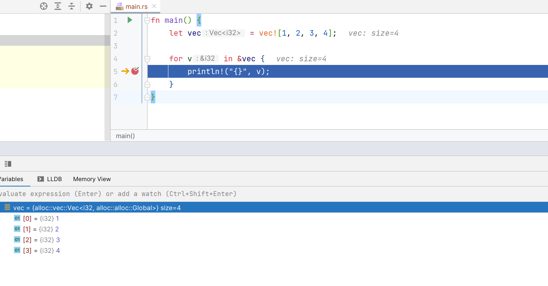In Rider, the Debugger is not able to evaluate values, just keeps showing "Collecting data ...