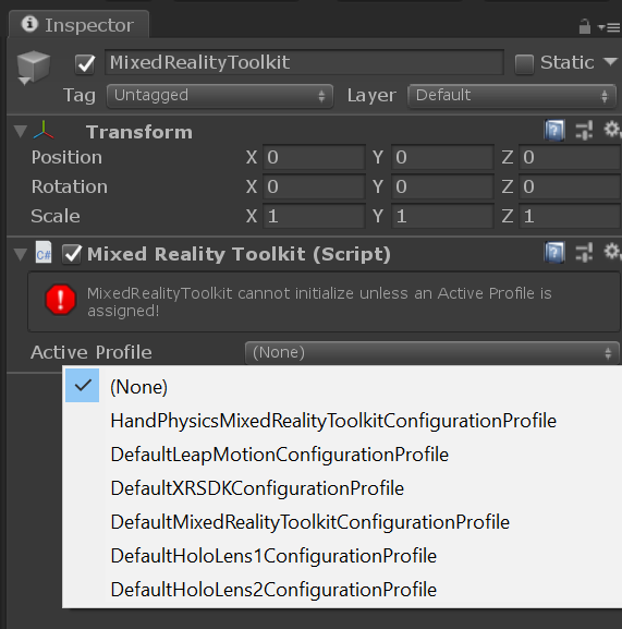 Custom profiles are not selectable after updating MRTK · Issue #7992 · microsoft ...