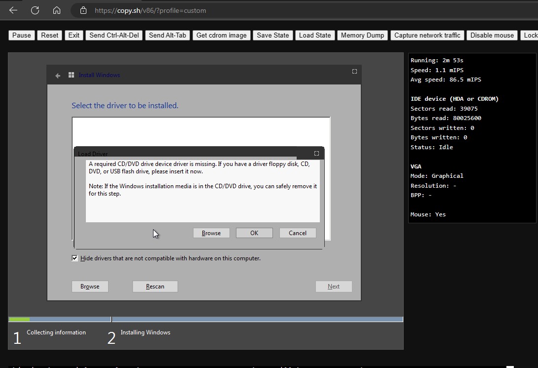 Windows 7 actually boot! · Issue #391 · copy/v86 · GitHub