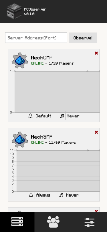 GitHub - Andrews54757/MCObserver: Minecraft Server Status Observer