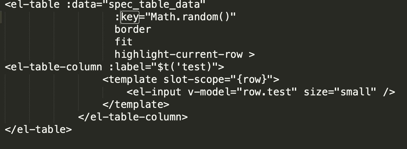 el-table中key随机生成后, el-column中的el-input无法输入 · Issue #2702 · PanJiaChen/vue-element-admin · GitHub