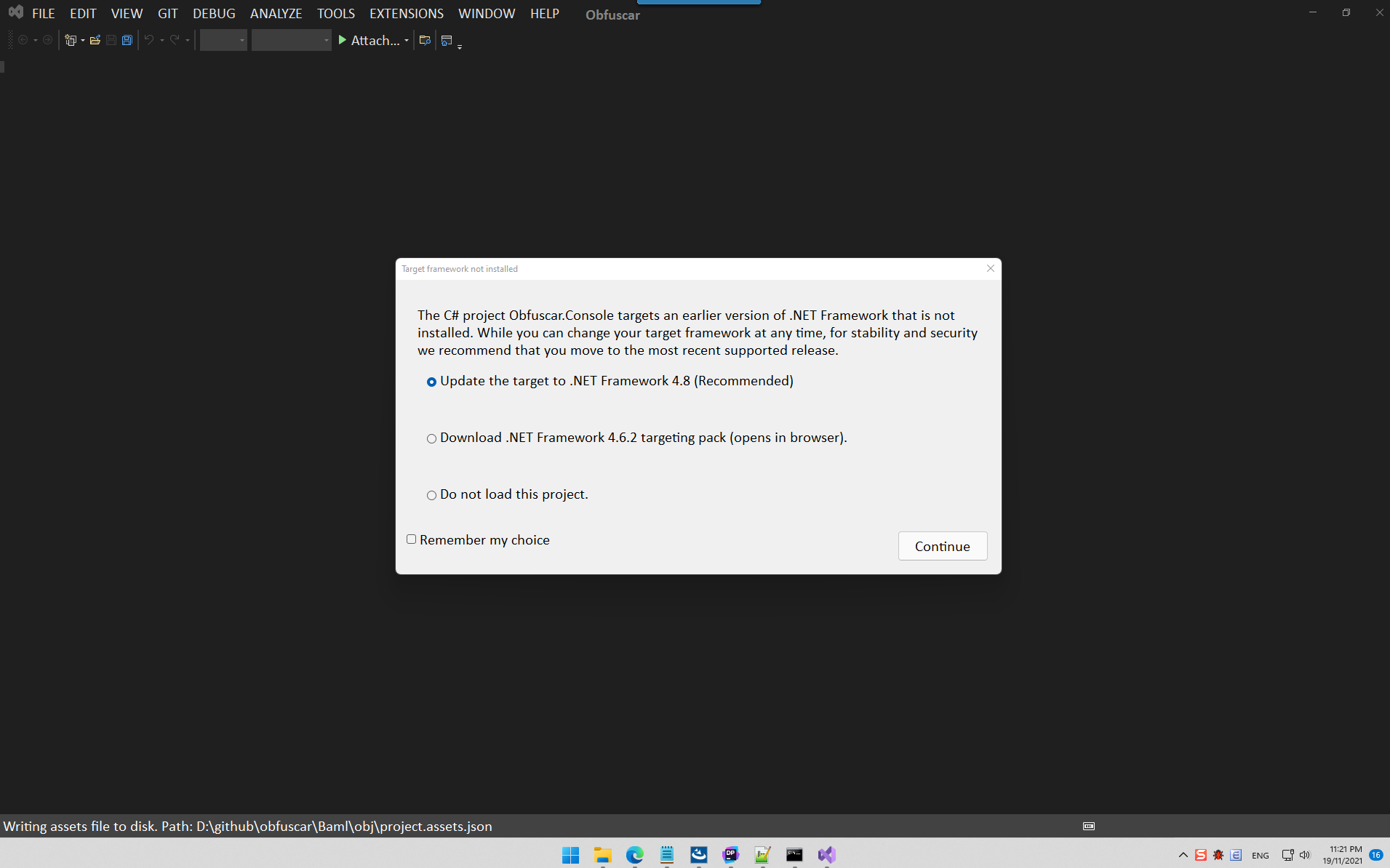 Should Upgrate To Newer Version Of Net Framework · Issue 350
