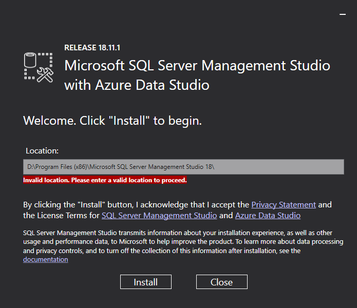 [Blocked] Cannot change directory for installation. · Issue #19261 · microsoft/azuredatastudio ...