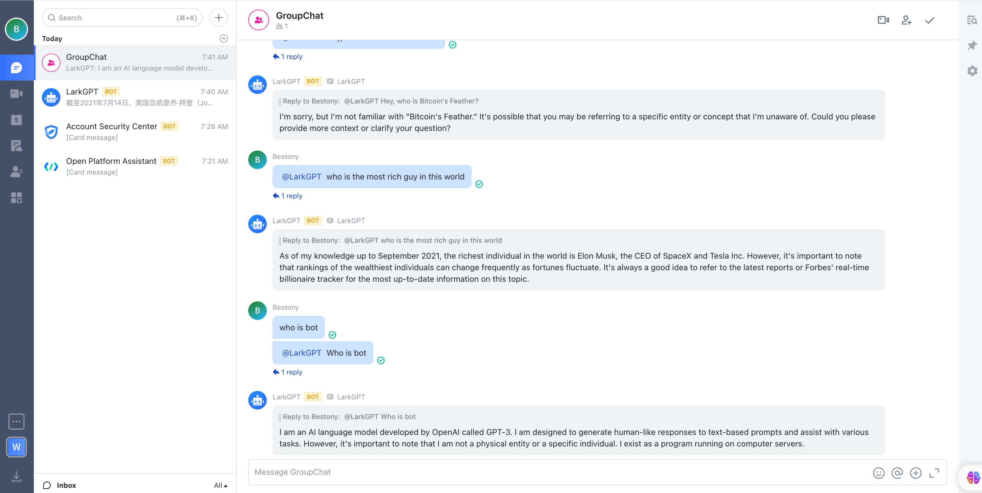 GitHub - bestony/LarkGPT: A ChatGPT Integration for Larksuite