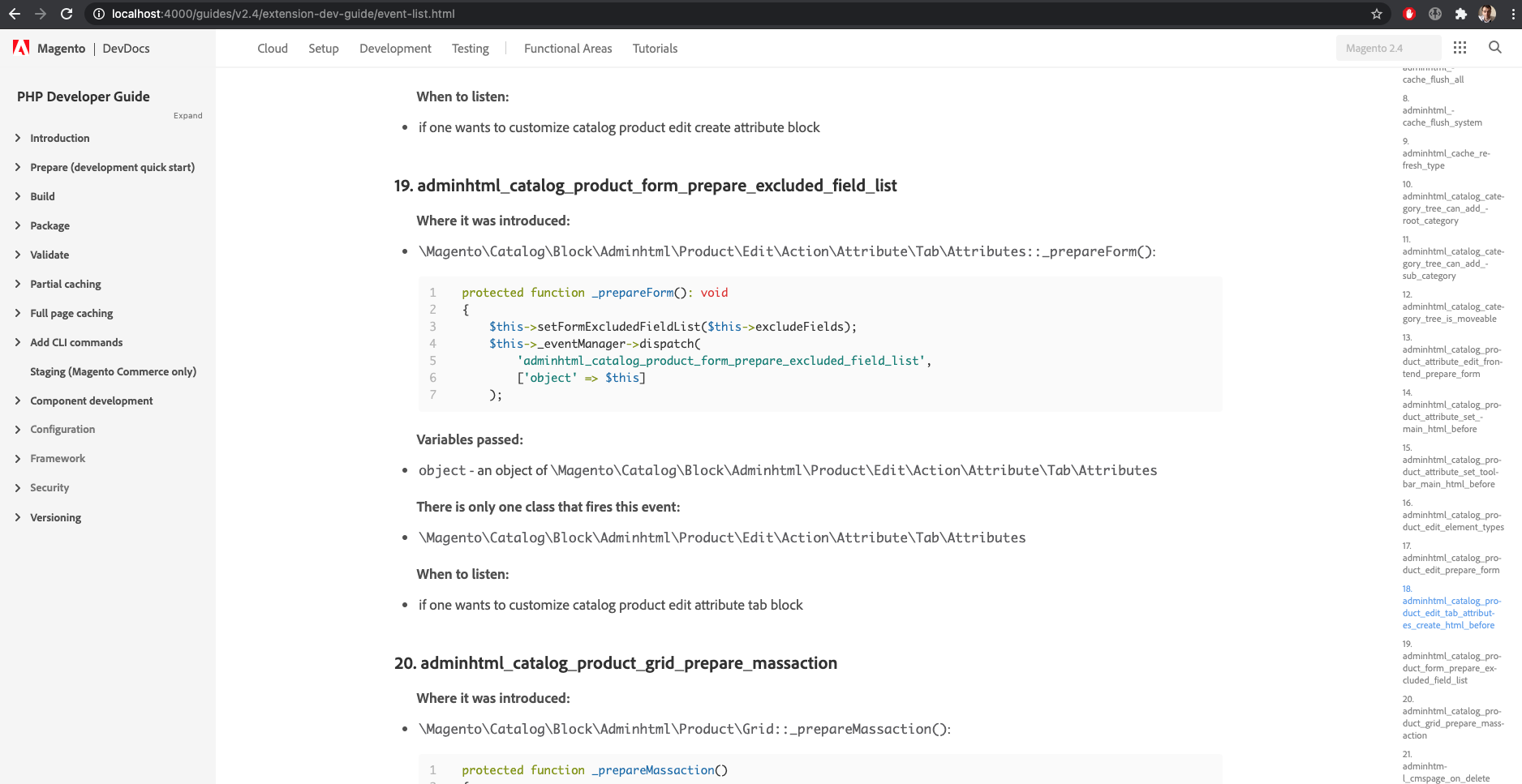 Missing out-of-the-box event reference in Events and observers topic ...