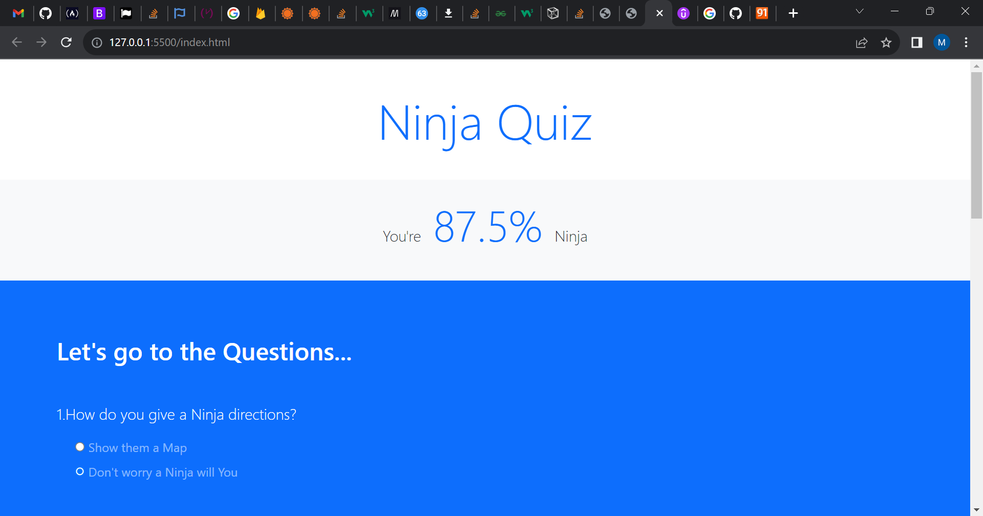 Github Muees99quiz App Quiz App A Simple Interactive Web Application Built With Html Css