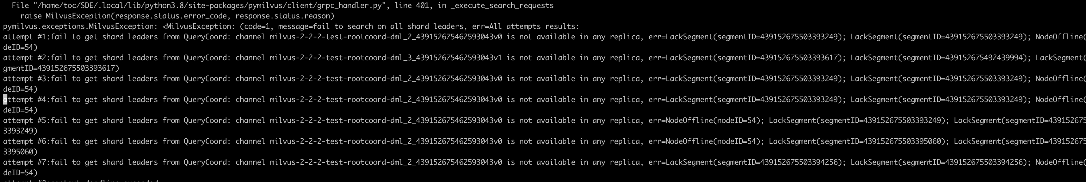 [Bug]: querynode panic when searching and inserting · Issue #21934 · milvus-io/milvus · GitHub