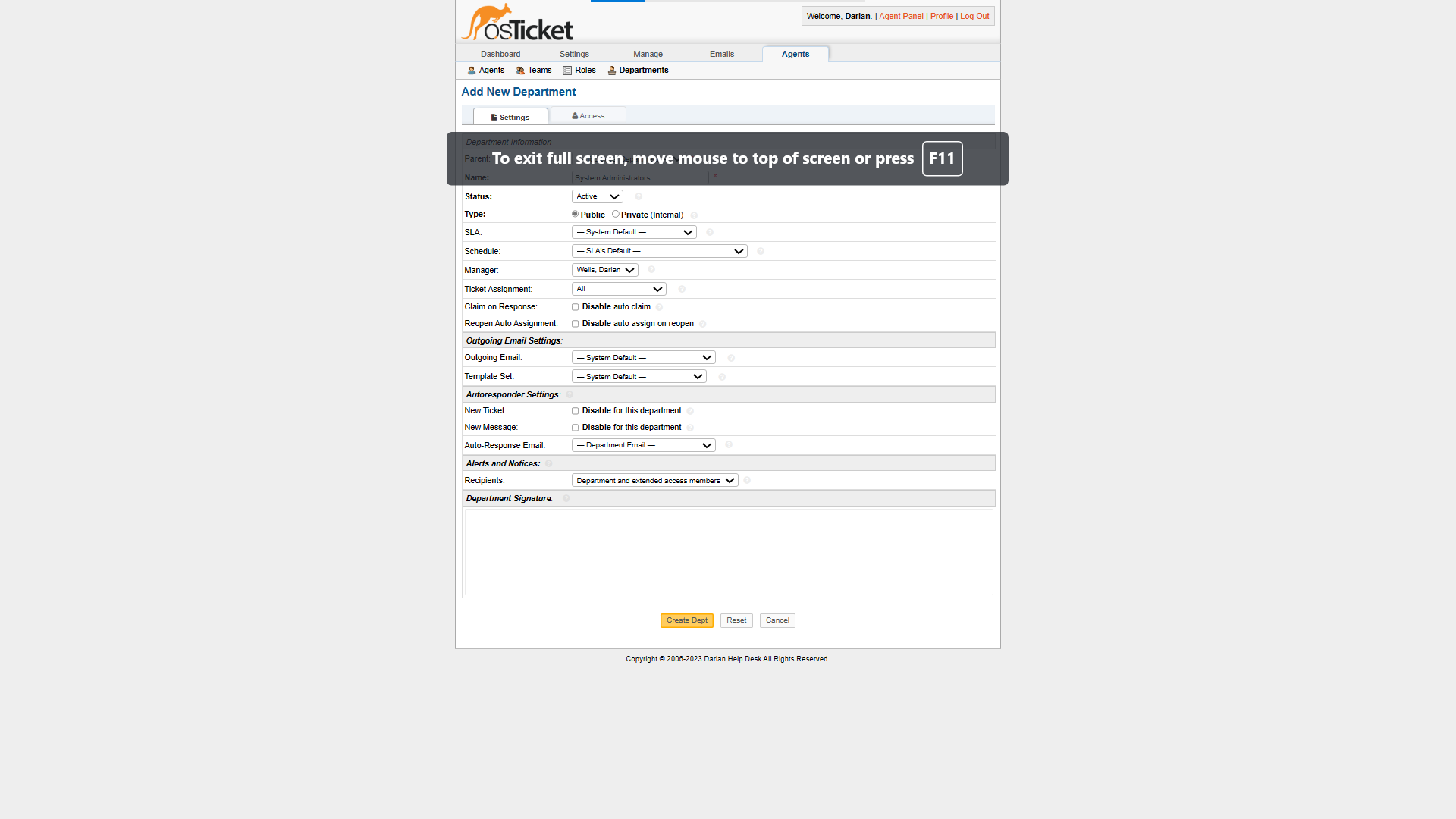 GitHub - DarianWells/osticket-post-install: Post installation configuration for osTicket