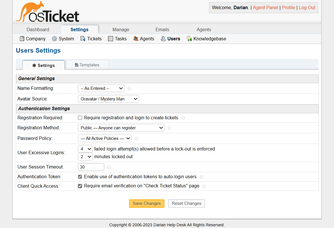GitHub - DarianWells/osticket-post-install: Post installation configuration for osTicket