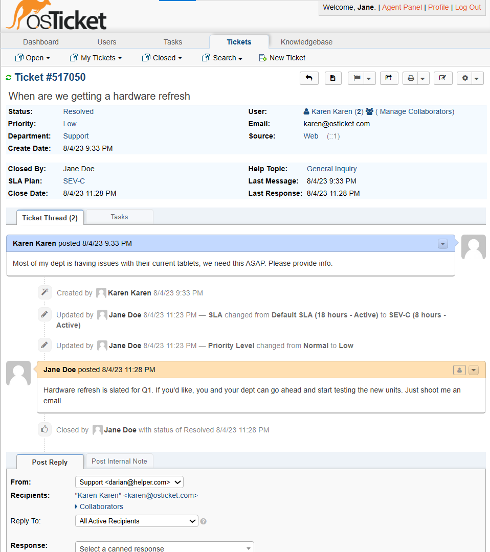 GitHub - DarianWells/osticket-ticket-lifecycle: Tutorial creating ticket lifecycle examples for ...