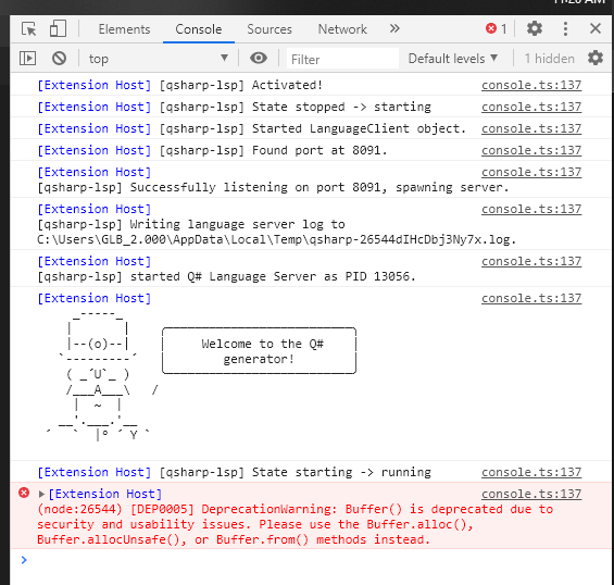Create Project dialog window in VS Code does nothing if file name is ...