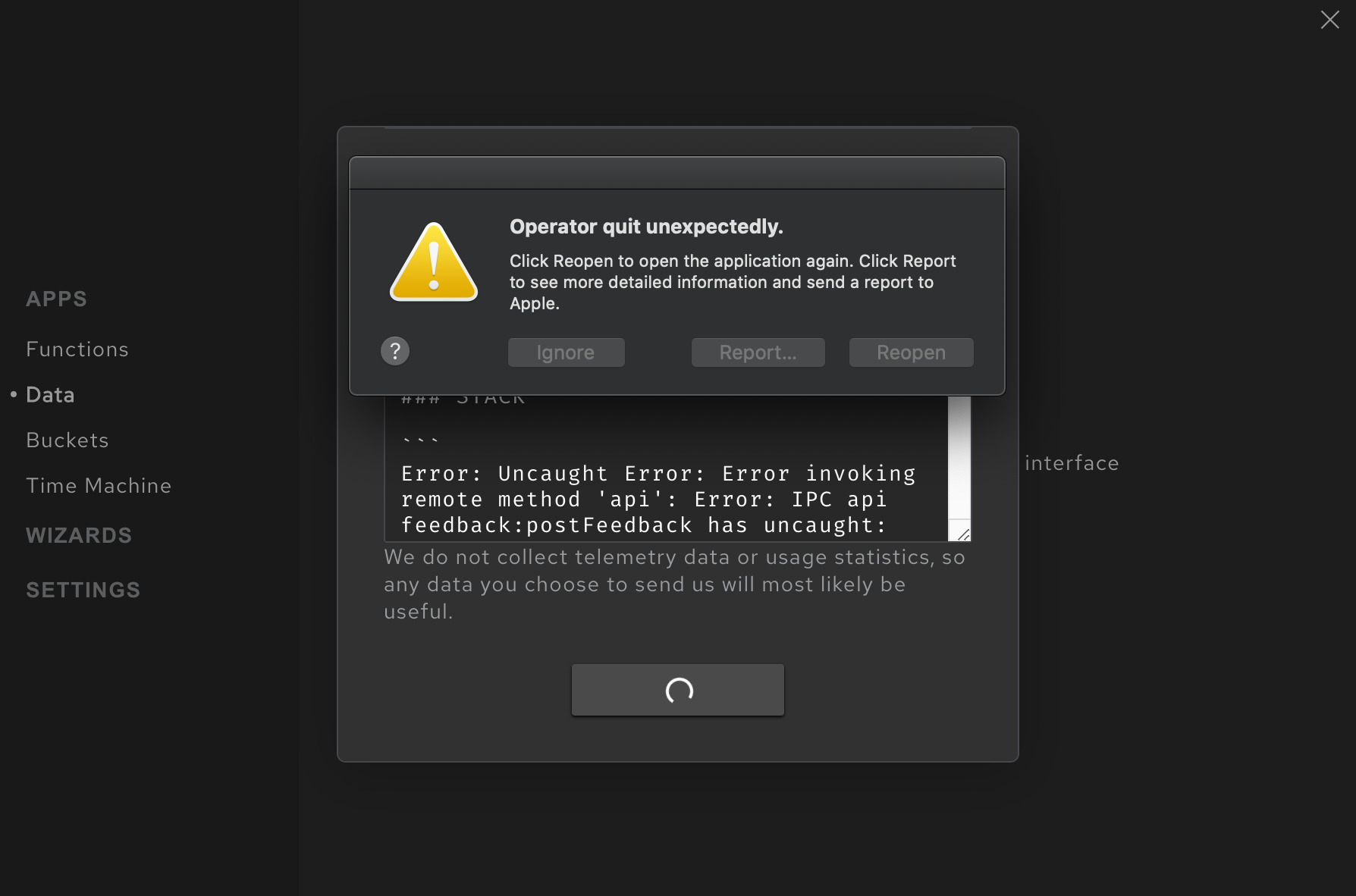 Sending Bug Report Makes App Crash · Issue 7 · Socketsupply Beta · Github