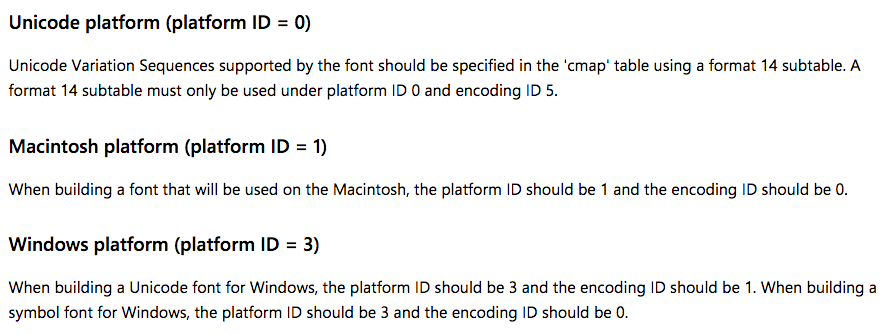Font Parsing Fails If It Doesnt Contain Cmap For Platform Id 3 Windows · Issue 348