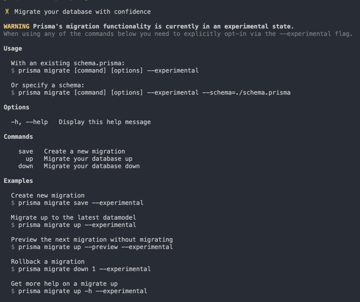Add ability to define schema path for prisma migrate cli to help output · Issue #419 · prisma ...