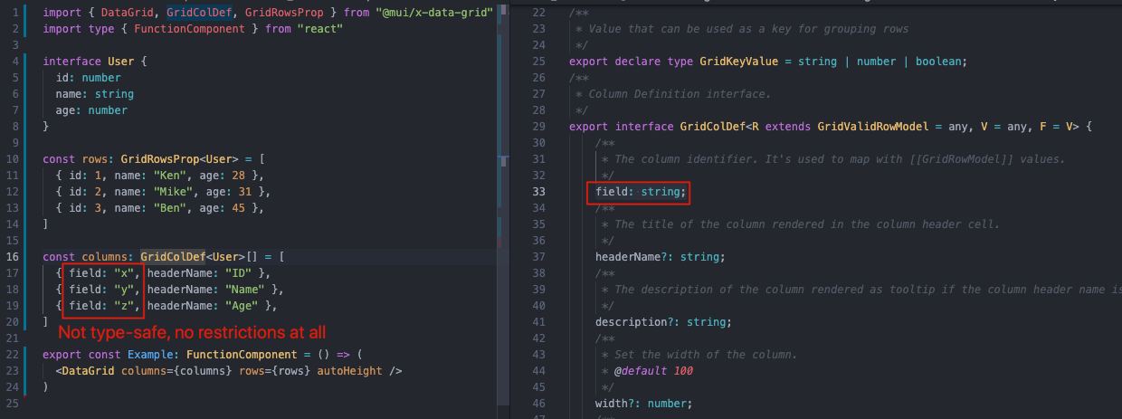 [data grid] Ensure GridColDef's field is type-safe · Issue #4623 · mui ...